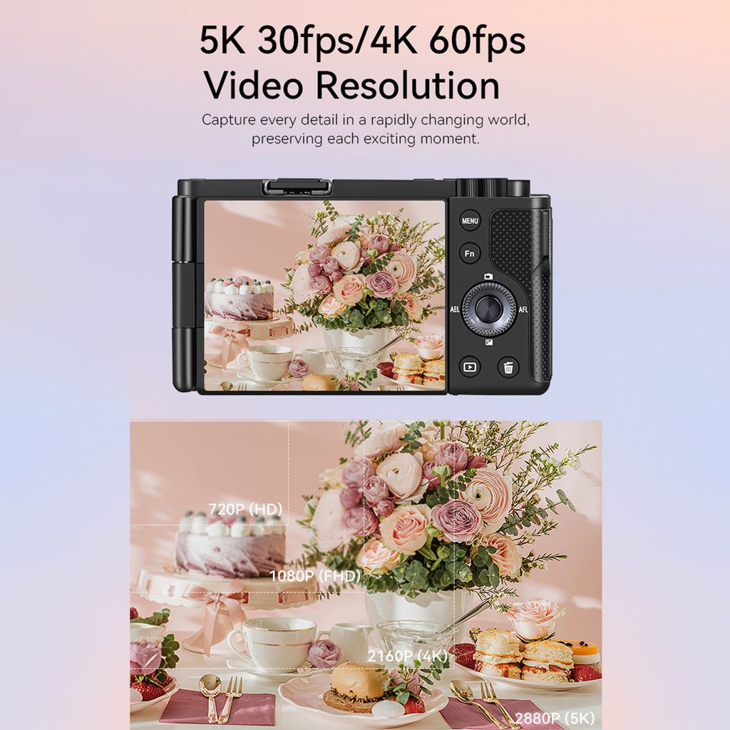 ORDRO G930 5K 30fps kamera cyfrowa 64MP WiFi | Kaufland.pl