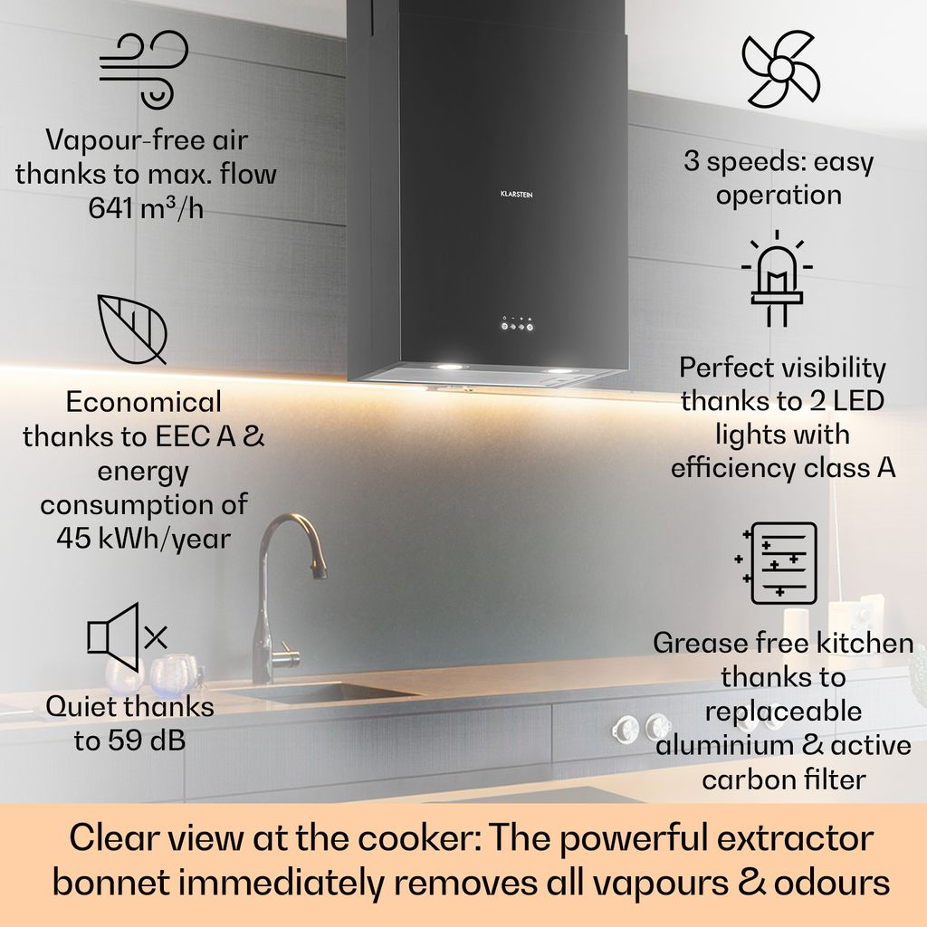 Klarstein digestor, závesný ostrovný | Kaufland.sk