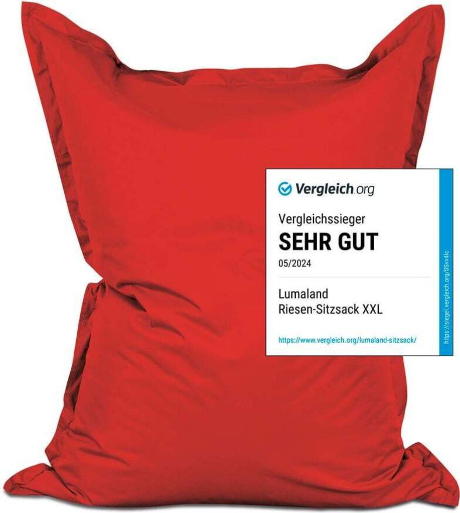 Lumaland Sitzsack 380l rot Outdoor Sitzsäcke