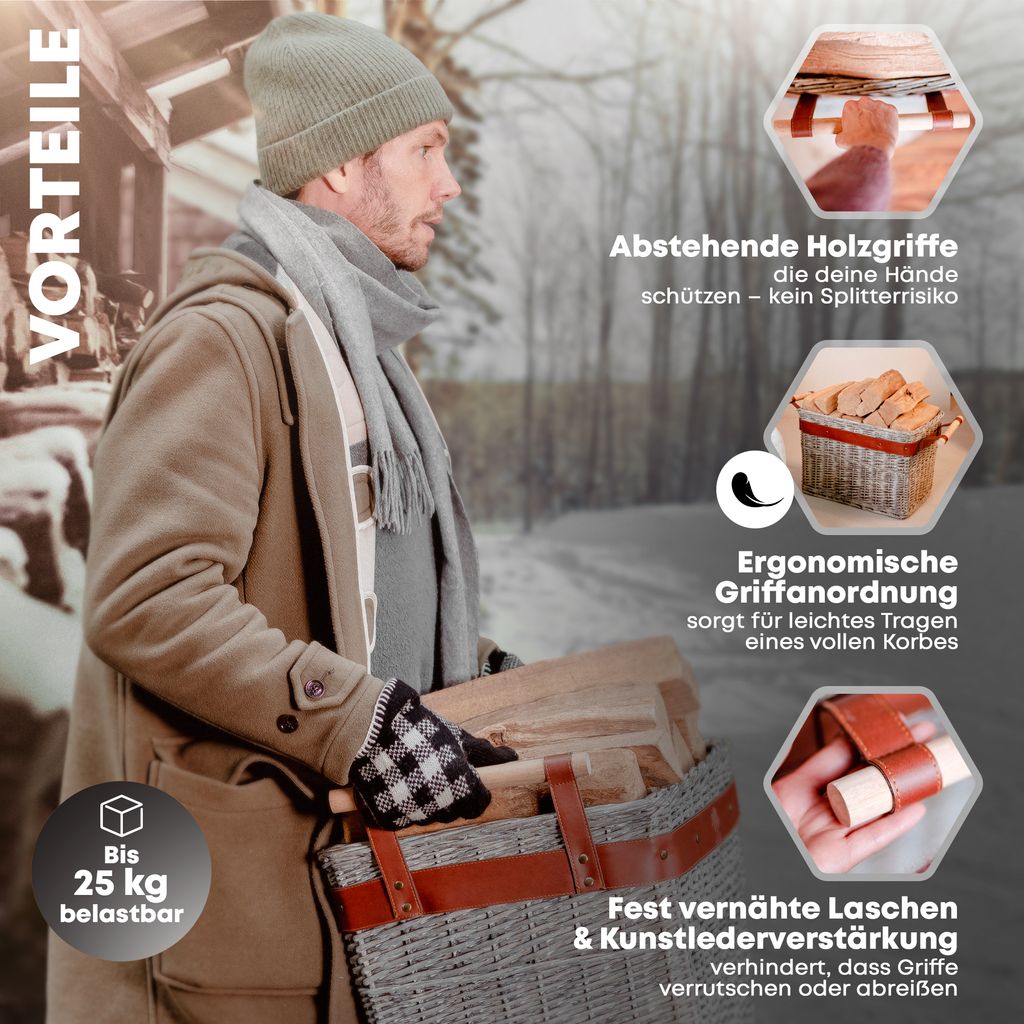OAKAGE WillowWrap Holzkorb für Kaminholz aus | Kaufland.de