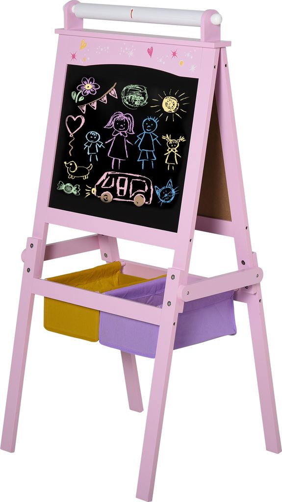 HOMCOM Dětská tabule Dětský stojan Psací tabule provedení 3