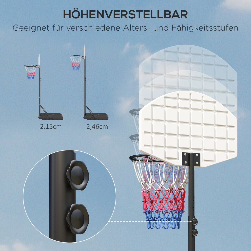 SPORTNOW Basketballkorb mit Ständer, 179-209 | Kaufland.de