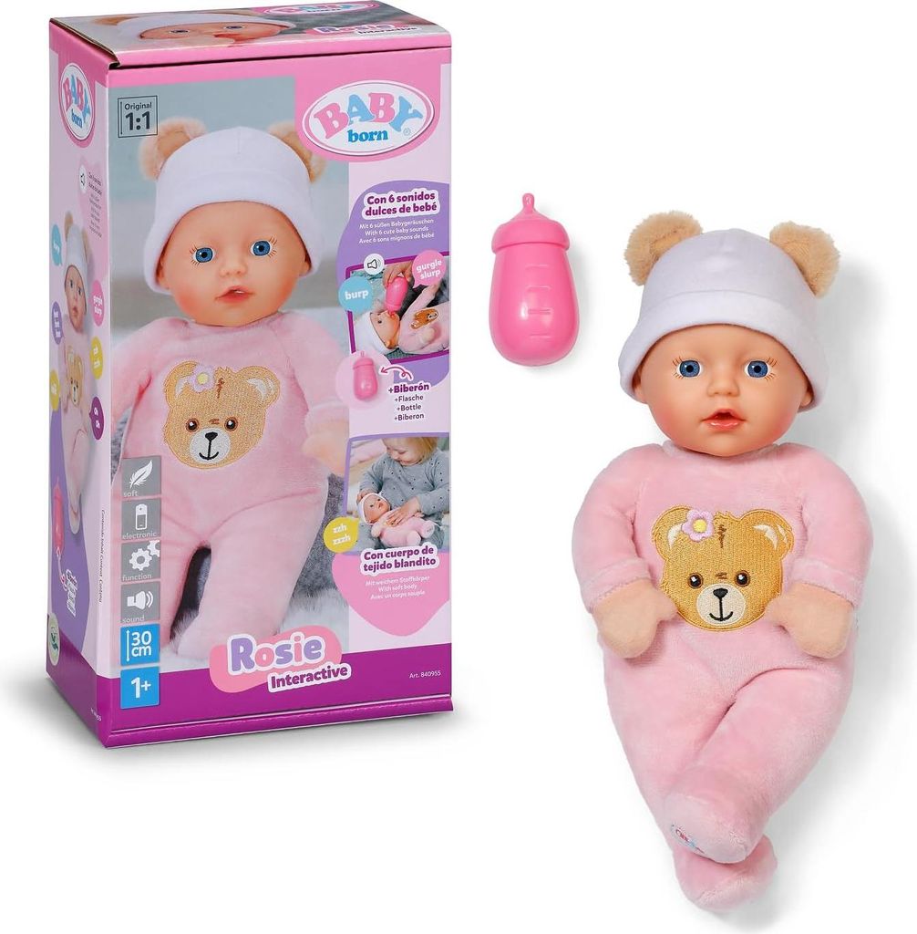BABY born Rosie 30cm, weiche Babypuppe mit 6 Sounds