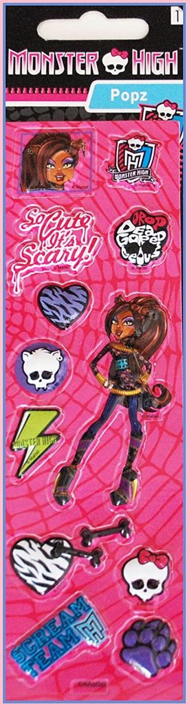Monster High Sticker Set Clawdeen Wolf (Popz) Sticker