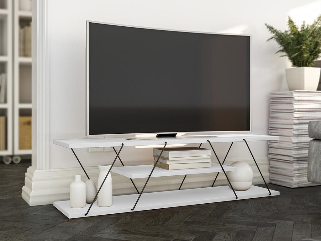TV stolek CANAZ 120 cm bílý/černý TV skříňky | Kaufland.cz