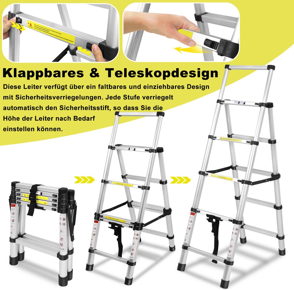 LZQ Aluminium Teleskopleiter Mehrzweckleiter | Kaufland.de