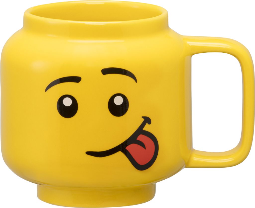 LEGO Minifiguren-Kopf Kaffeetasse SILLY, gelb, Keramik,