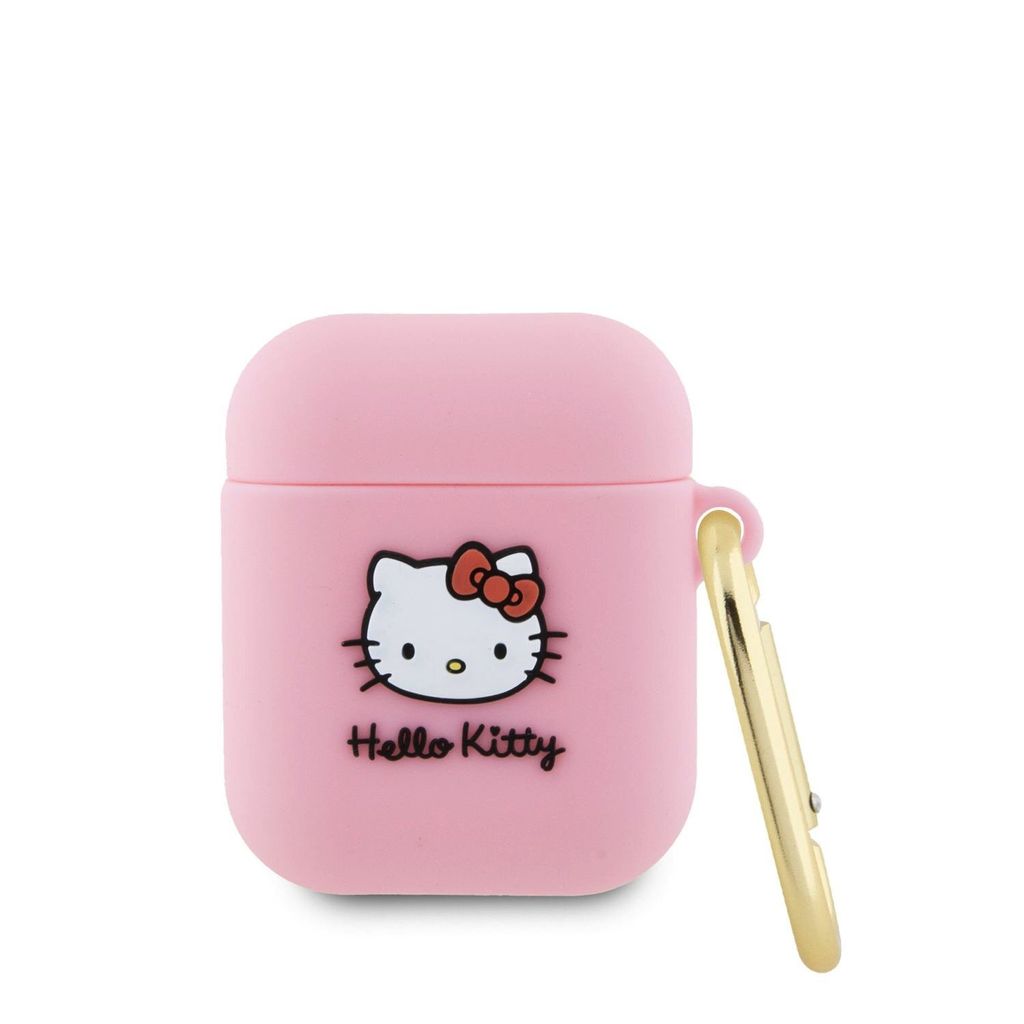 Hello Kitty AirPods 1/2 gen pouzdro - 3D Kitty (růžové)