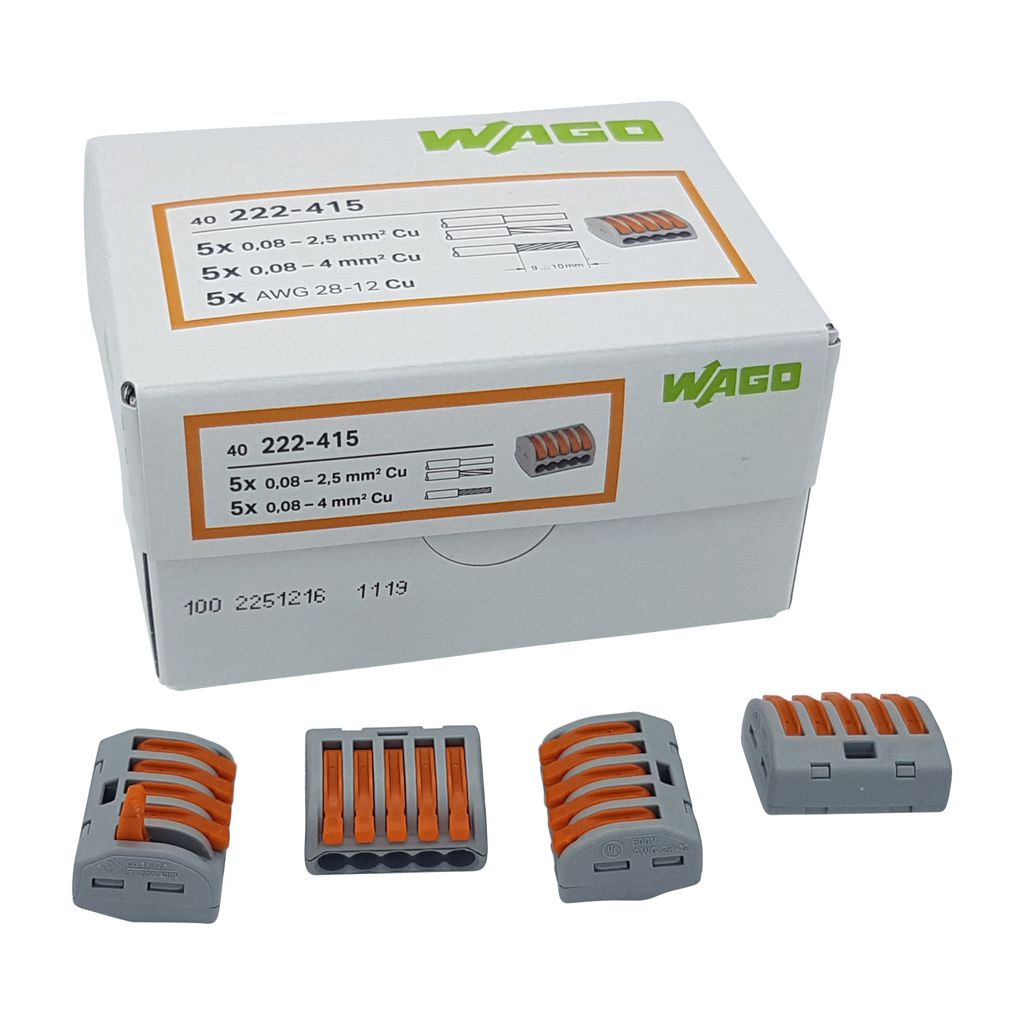 100 Stück Wago 222-415 Verbindungsklemme 5 | Kaufland.de
