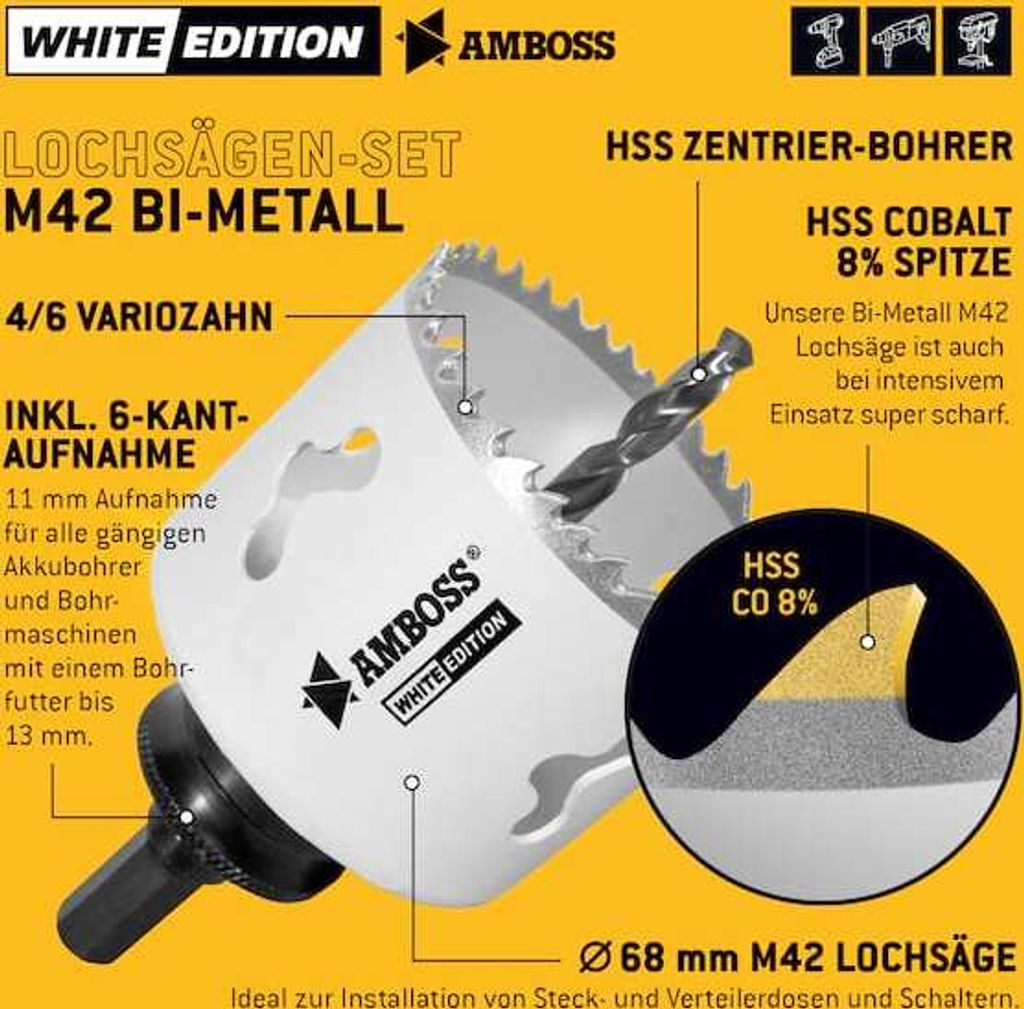 Lochsäge 68 mm - Amboss Bi-Metall (inkl. | Kaufland.de