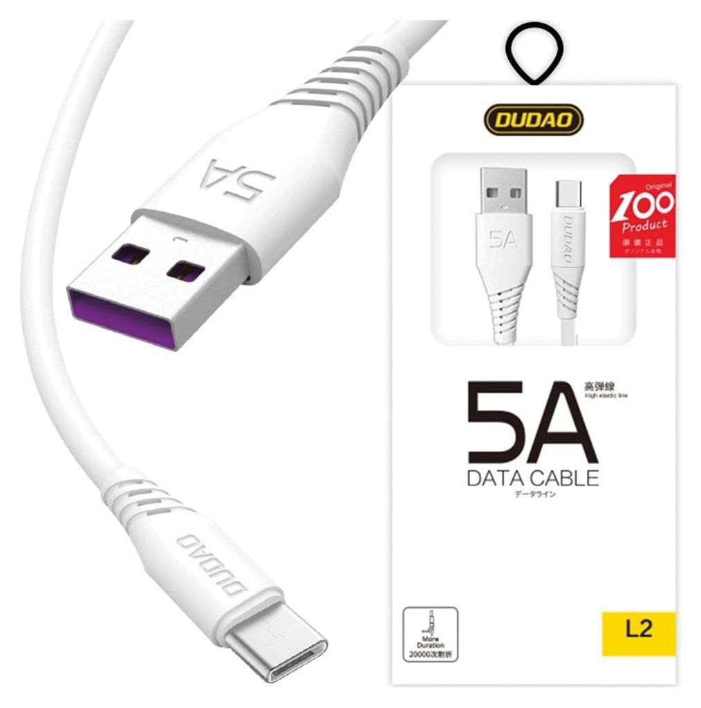 Dudao Câble Usb / Usb Type C 5A 1M Blanc (L2T 1M Blanc)