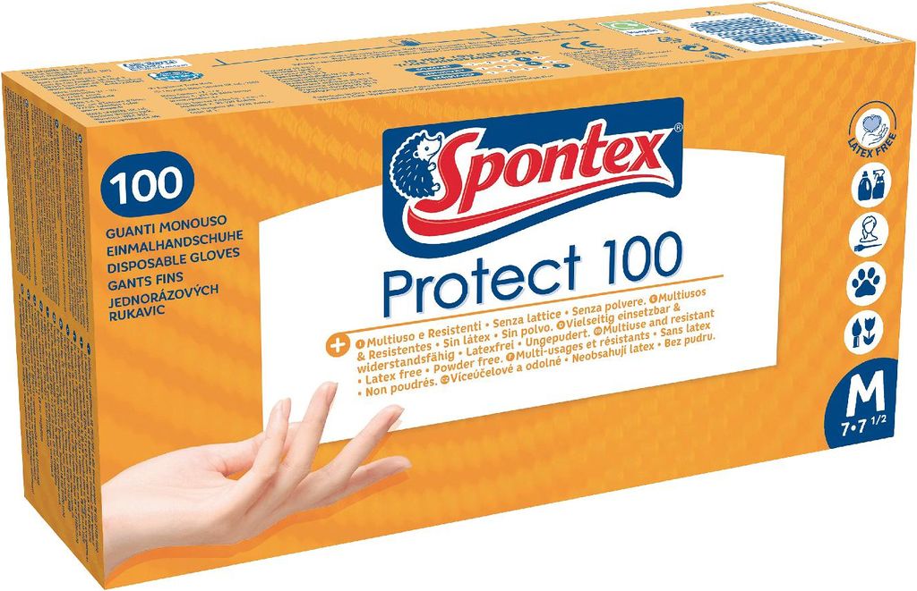 Spontex Gant jetable Vinyl Protect taille 7-7,5,
