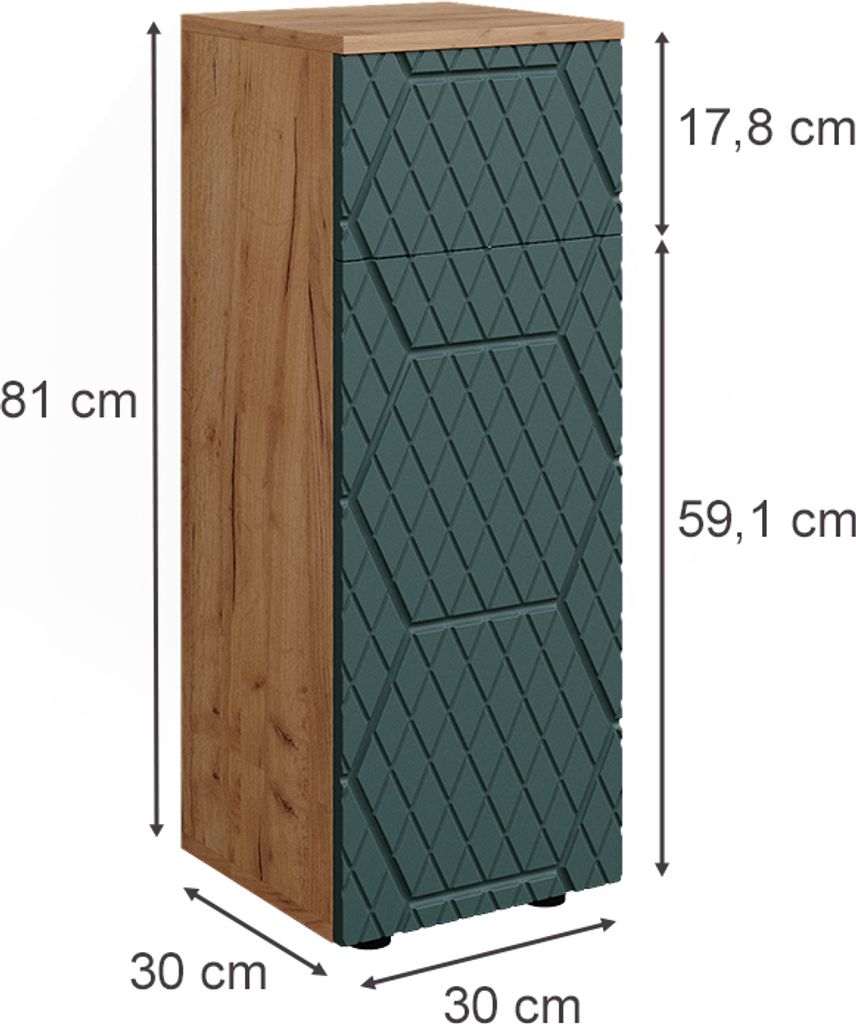 Vicco Midi skříňka Irma, 30 x 81 cm s 1 | Kaufland.cz