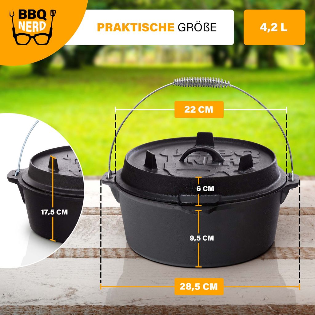BBQ-Nerd© Dutch Oven "Professional" 4,2L mit | Kaufland.de