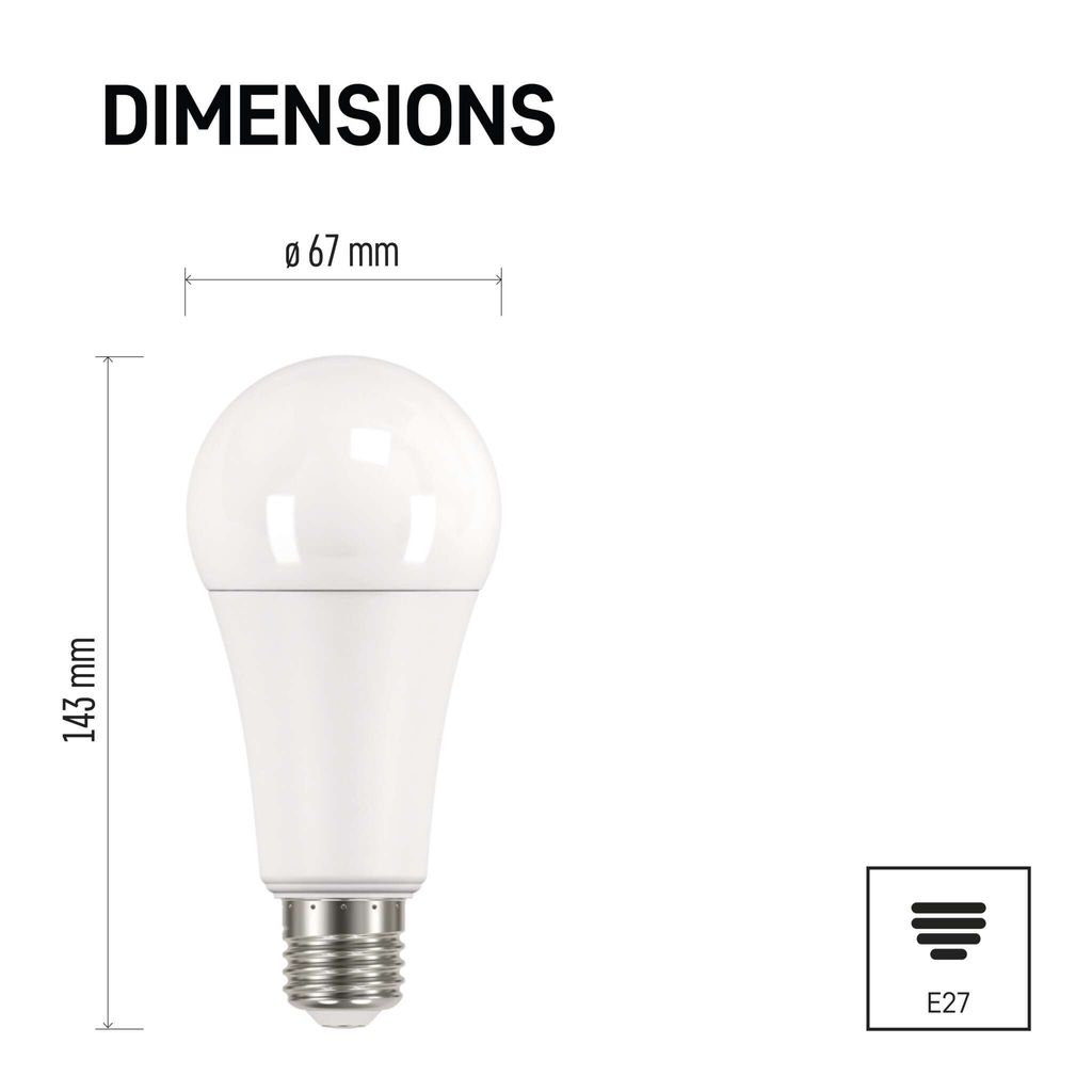 EMOS LED žárovka Classic A67 / E27 / 17 W | Kaufland.cz