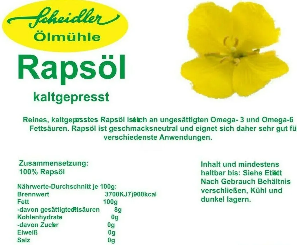 Rapsöl 100% kaltgepresst, 5 Liter Kanister, | Kaufland.de
