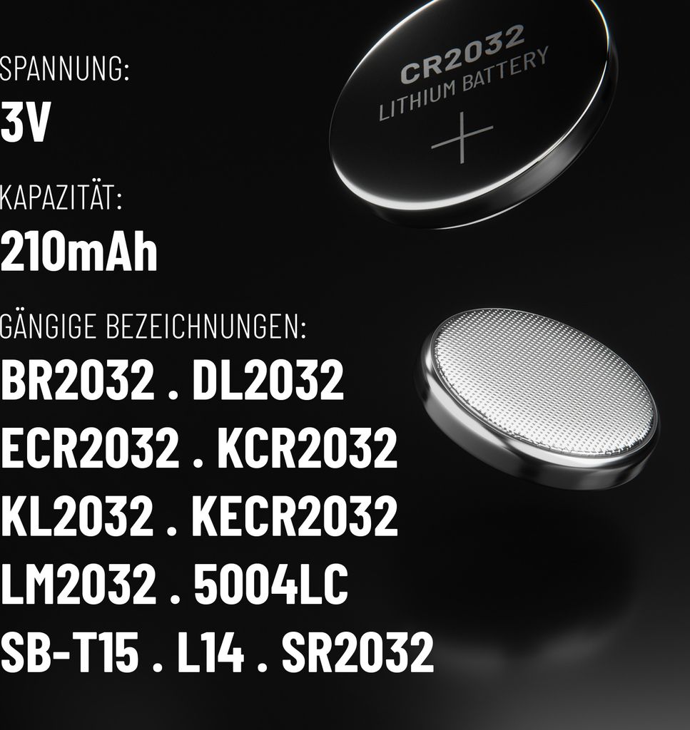 ABSINA Knopfzelle CR2032 Lithium 3V 10er Pack | Kaufland.de