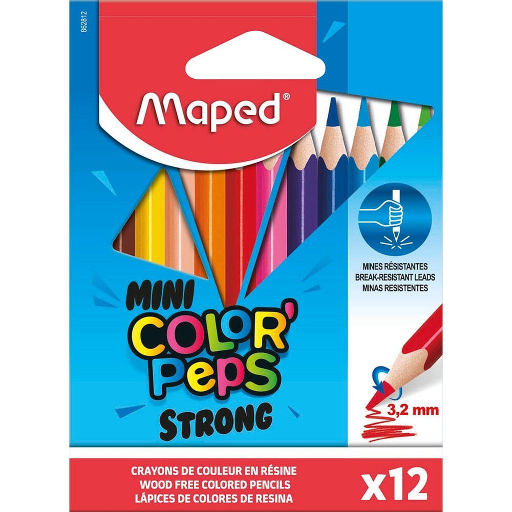 maped COLOR'PEPS STRONG Crayons de couleur assortis, 12