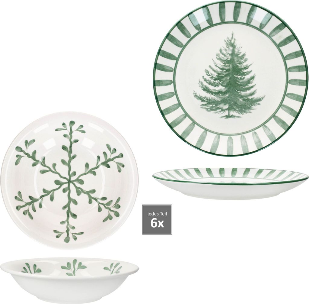 12tlg Tafelservice Tanne grün 6 Personen | Kaufland.de