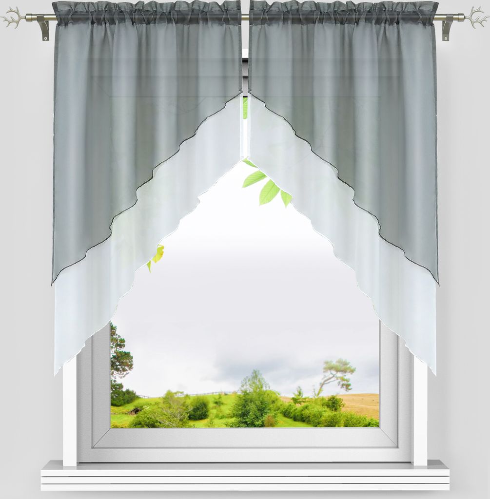 Voile Scheibengardine Bogen 2-Teilige | Kaufland.de