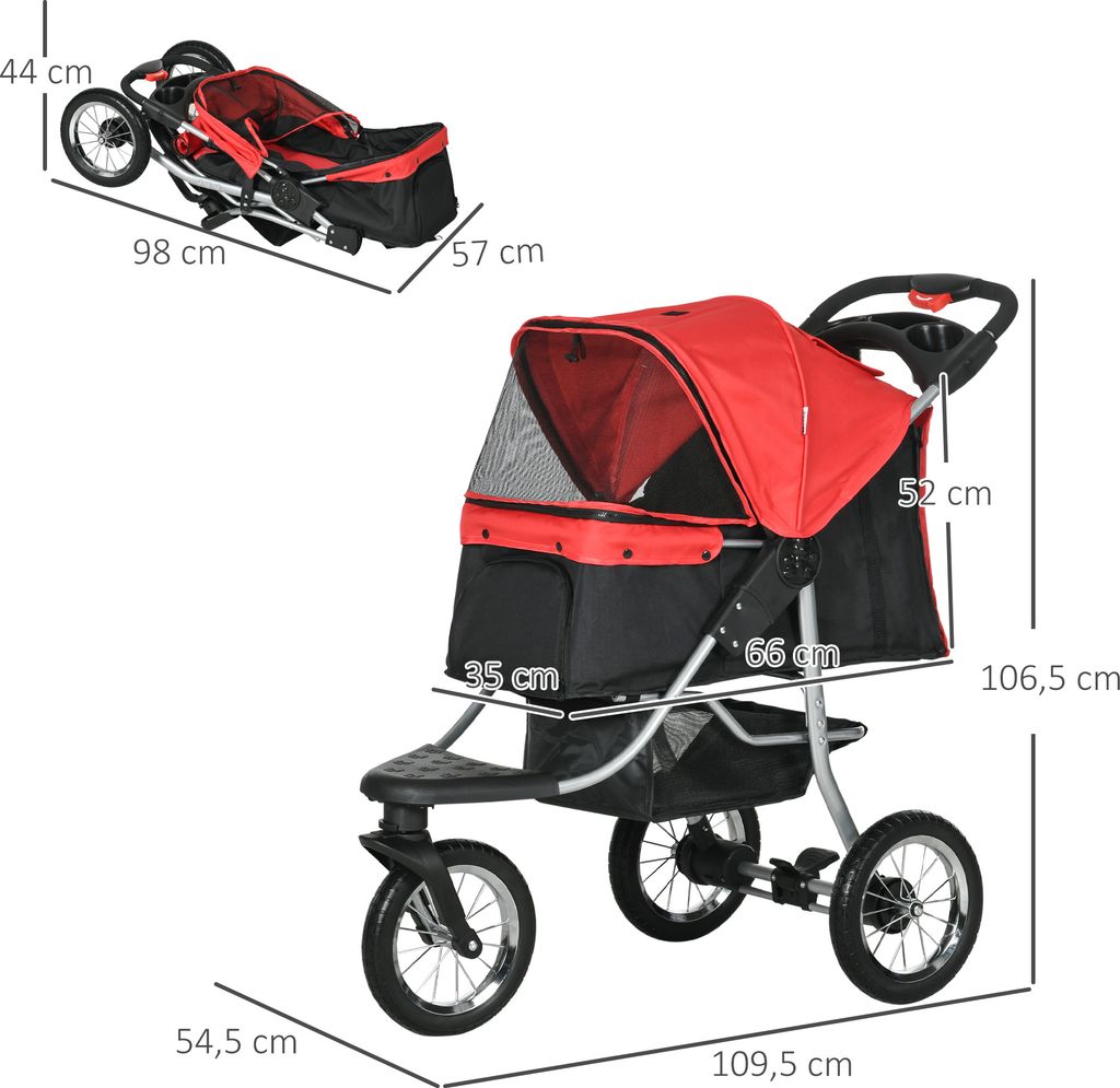 PawHut Kočárek pro psy Cat Buggy Pet Stroller | Kaufland.cz