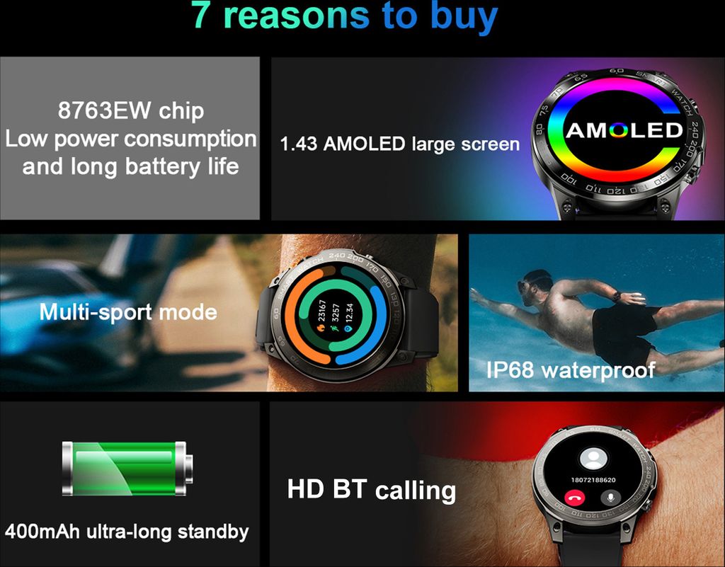 DM50 1,43-Zoll-AMOLED-Smartwatch mit | Kaufland.de