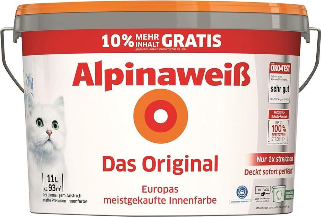 Alpinaweiß Das Original 10 + 1 Liter gratis matt
