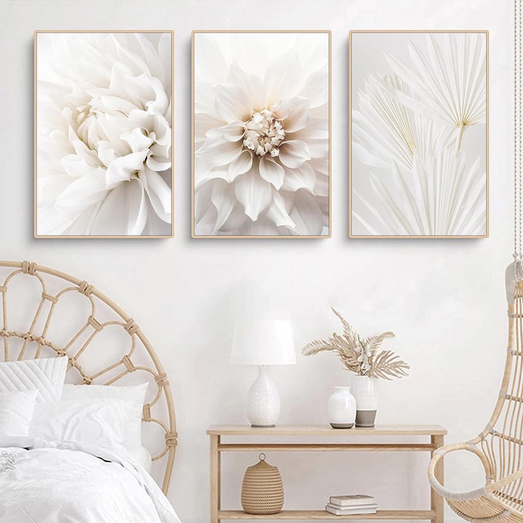 sada 3 plakátů bílé růže květinové obrazy, | Kaufland.cz