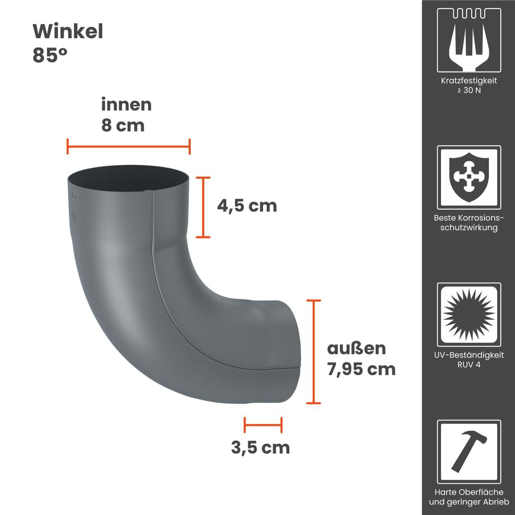 ZAMBELLI Fallrohrbogen 85 Grad verzinkt, | Kaufland.de