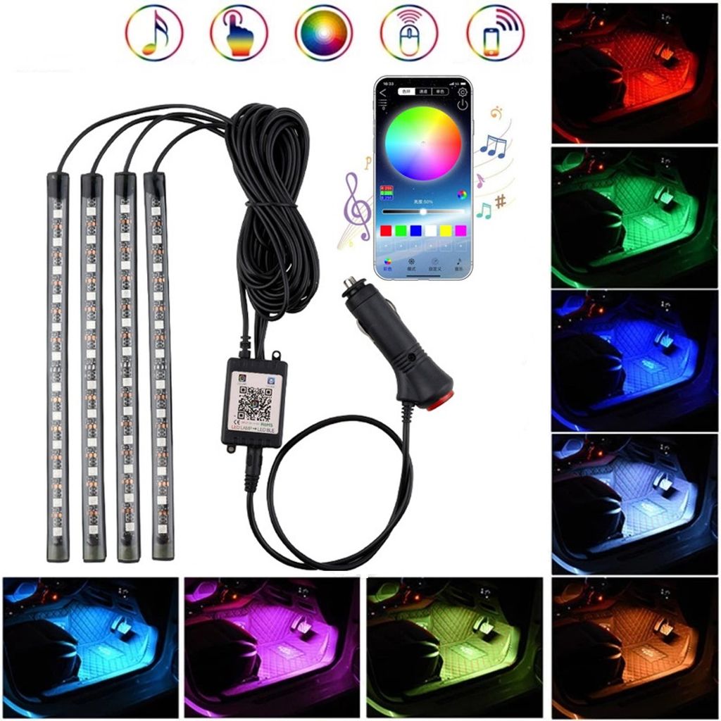 4 Stück Auto RGB LED Auto Atmosphäre Lichter | Kaufland.de