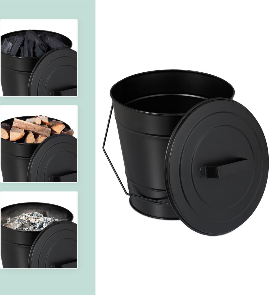 relaxdays Vědro na popel s víkem 7 litrů | Kaufland.cz