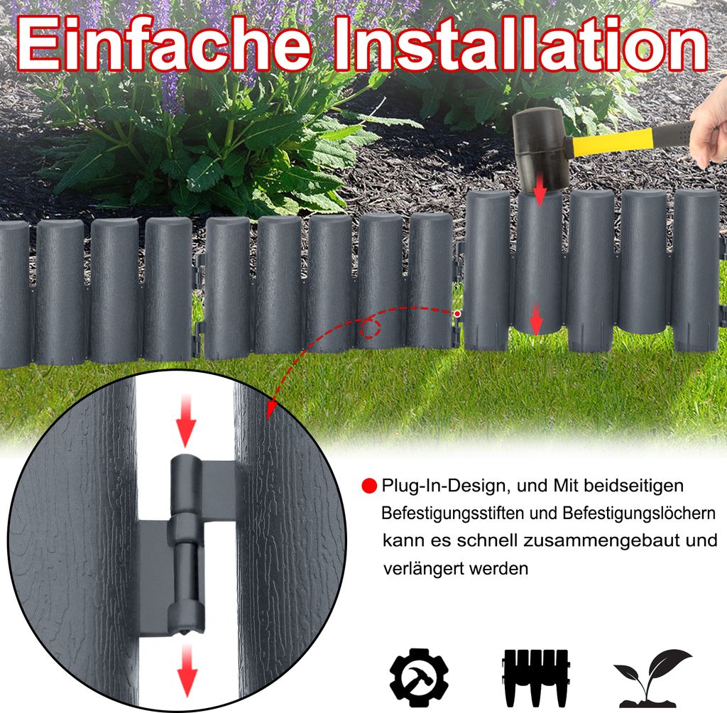 UISEBRT Obruba trávníku vzhled dřeva 2,8 m | Kaufland.cz