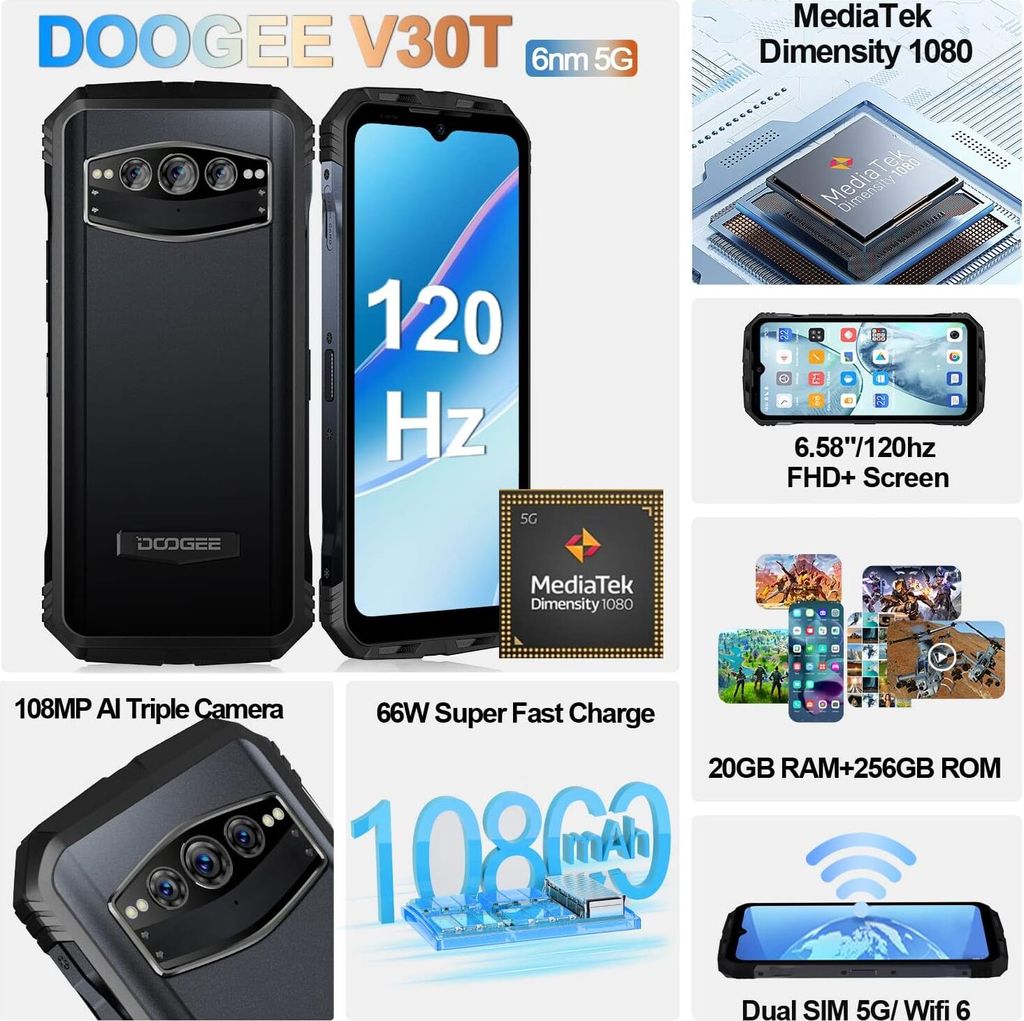 DOOGEE V30T 5G Outdoor Handy Dimensity 1080 | Kaufland.de