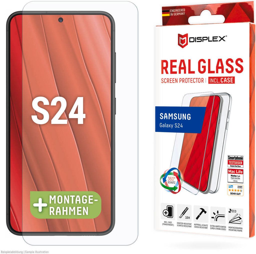 DISPLEX Real Glass + Case Samsung Galaxy S24/S25.