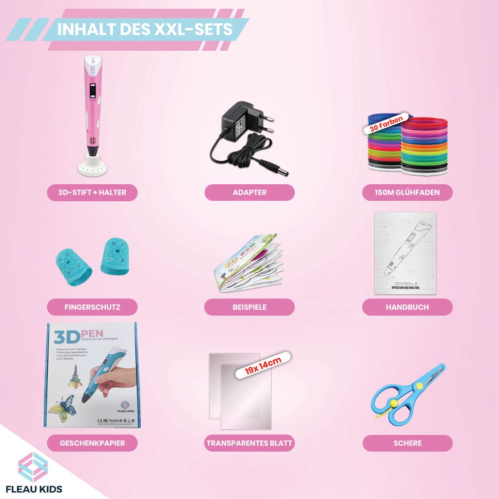 Fleau 3D Pen Starter Pack Pink XXL – 150m | Kaufland.de