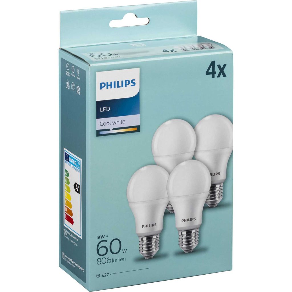 Philips LED Lampe E27 4er Set 60W 4000K LEDs | Kaufland.de