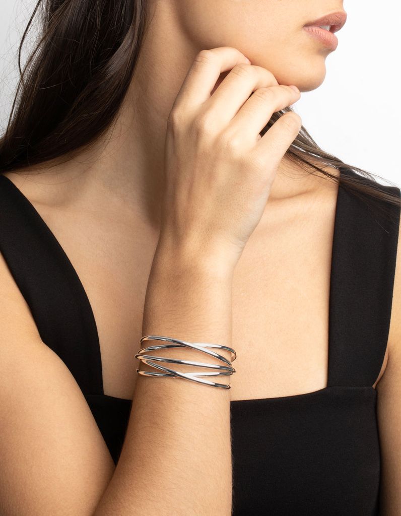 Silver Cross Over Cuff Bracelet Schmuckset | Kaufland.de