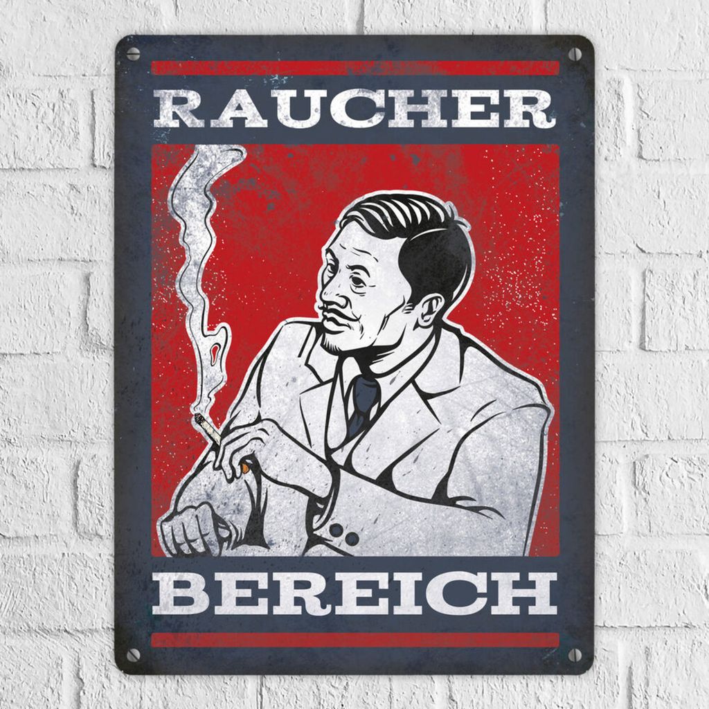 Metallschild XL mit Raucherbereich rauchender | Kaufland.de