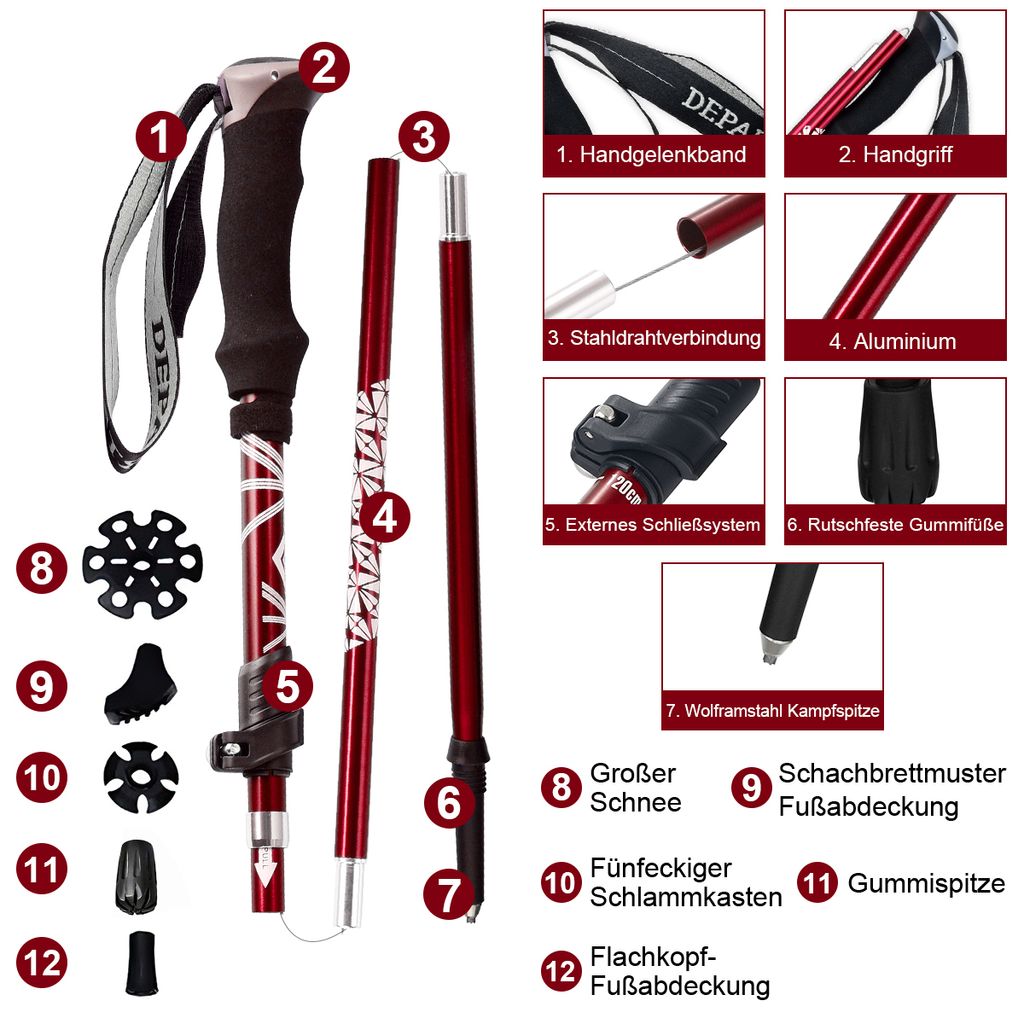 Walking Stöcke, Teleskop Nordic Wanderstock, | Kaufland.de