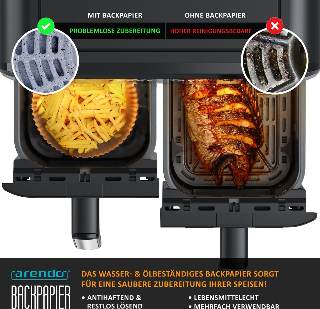 Arendo Backpapier für Heißluftfritteuse, | Kaufland.de
