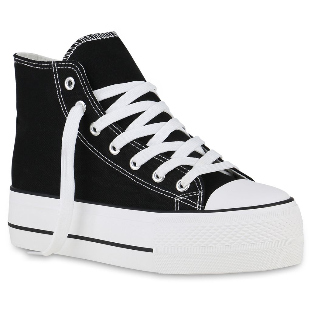 Sneaker Damen Schwarz Stoff