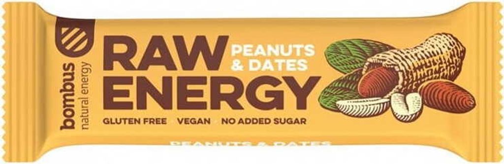 Barre RAW ENERGY Cacahuète Date Sans gluten 50 g Bombus