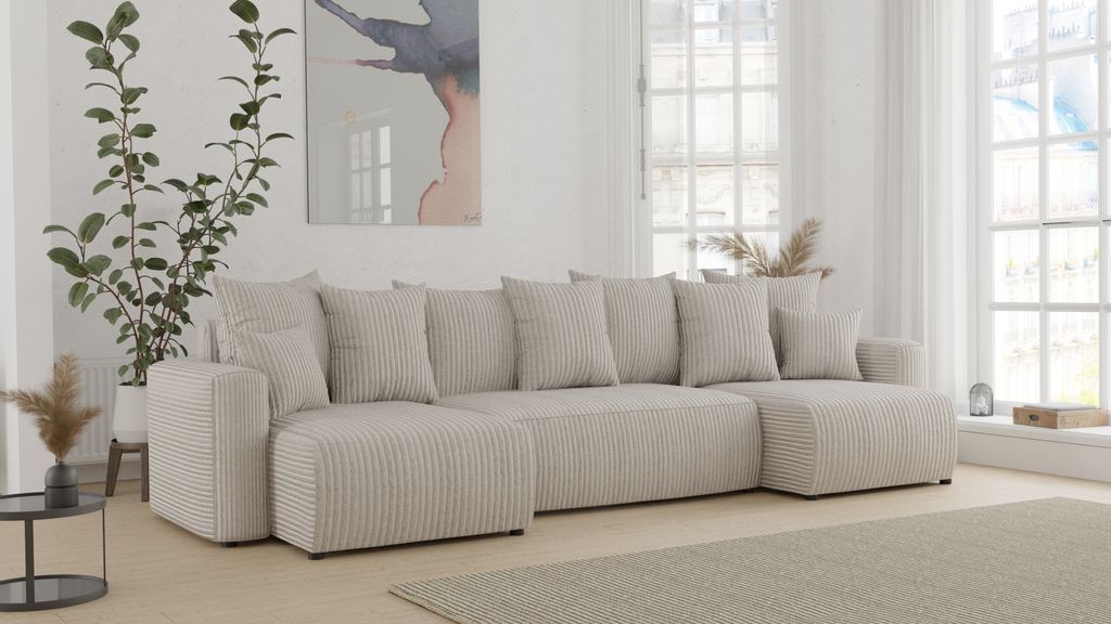 U-Form Sofa ANTONIO DENVER - 312x142x73cm, Wohnzimmersofa
