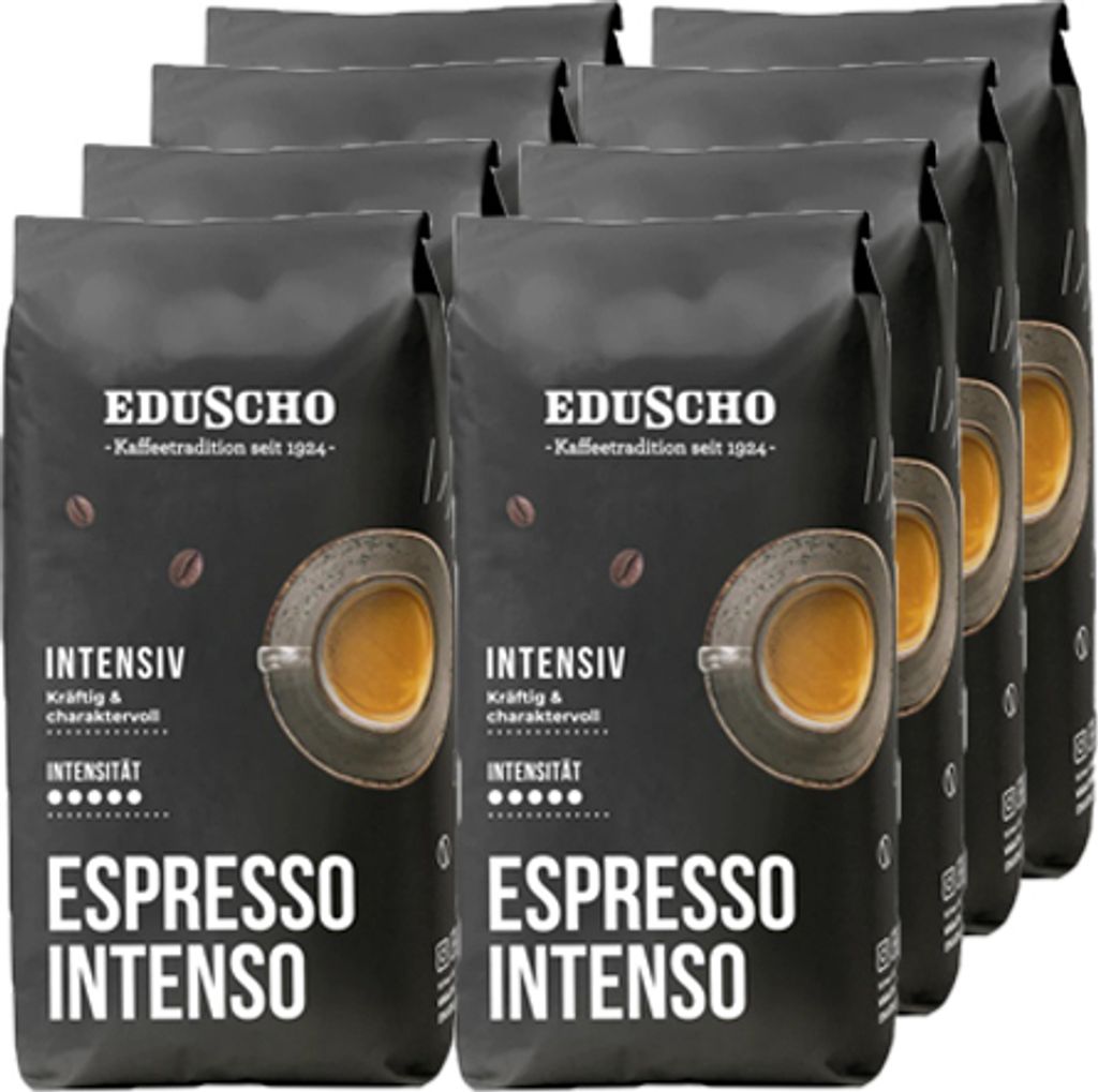Eduscho - Espresso Intenso Bohnen - 8x 1kg Kaffeebohnen