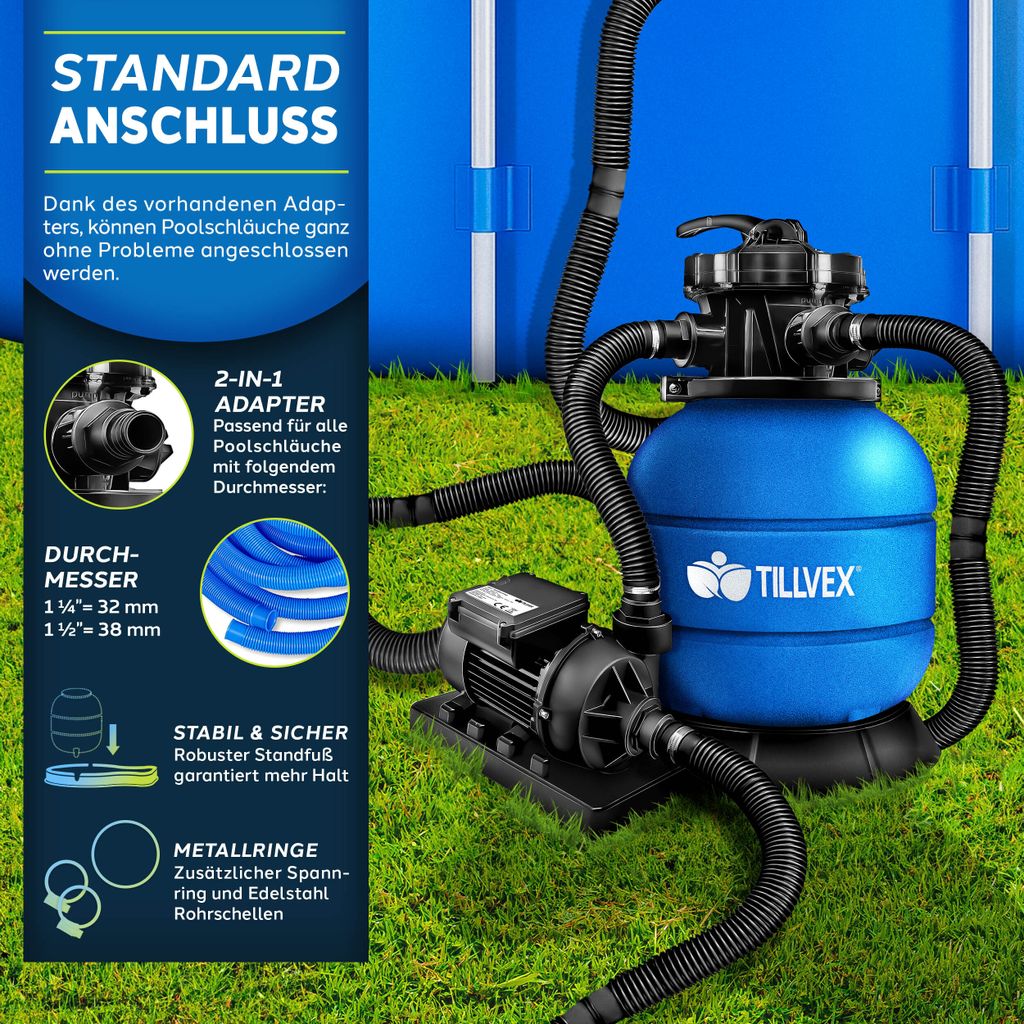 tillvex® Sandfilteranlage Pool 7.900L/h inkl. | Kaufland.de