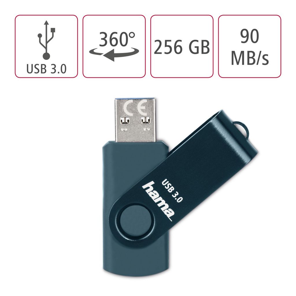 Hama USB 3.0 Flash Drive Rotate, 256 GB, 70 | Kaufland.sk