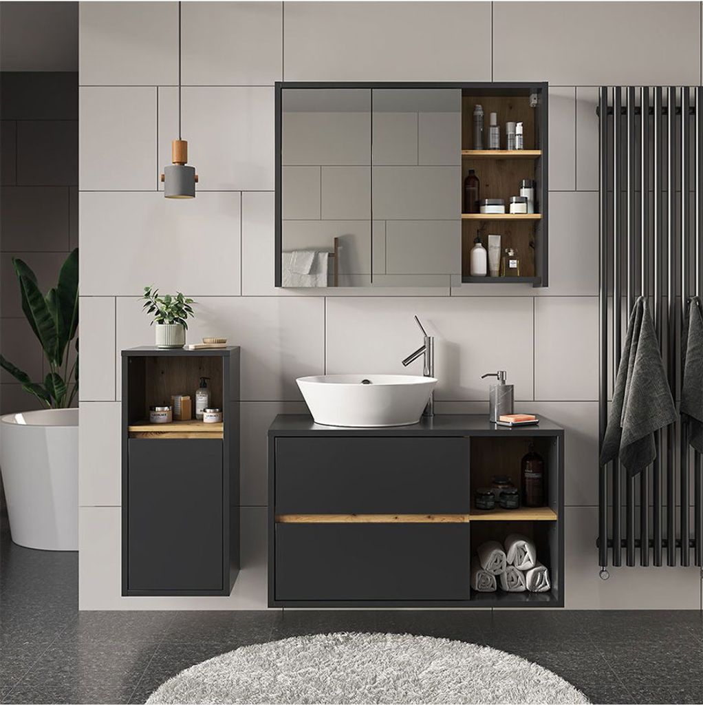 Vicco Viola, 37.8 x 80 cm, Anthracite/Oak | Kaufland.sk