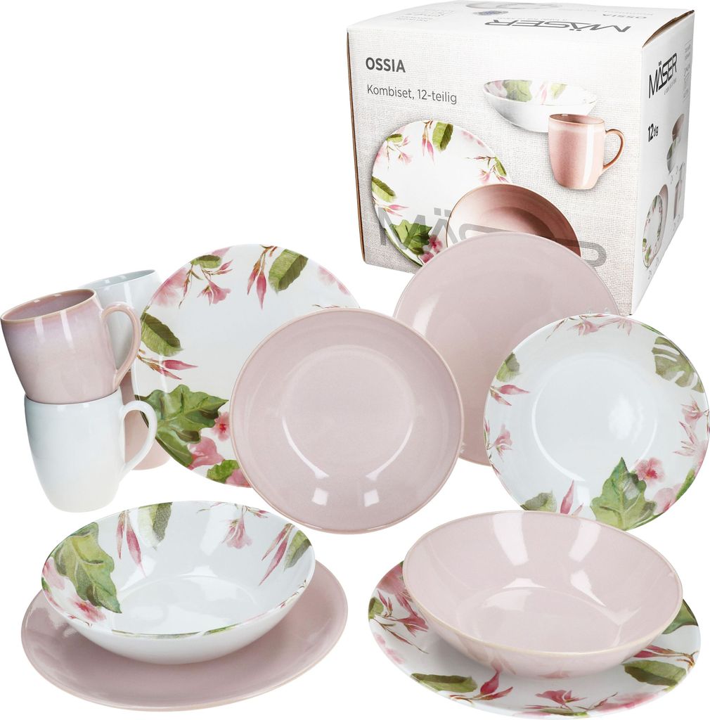 Ossia 12ks Exotic Tearose pink snídaňová sada | Kaufland.cz