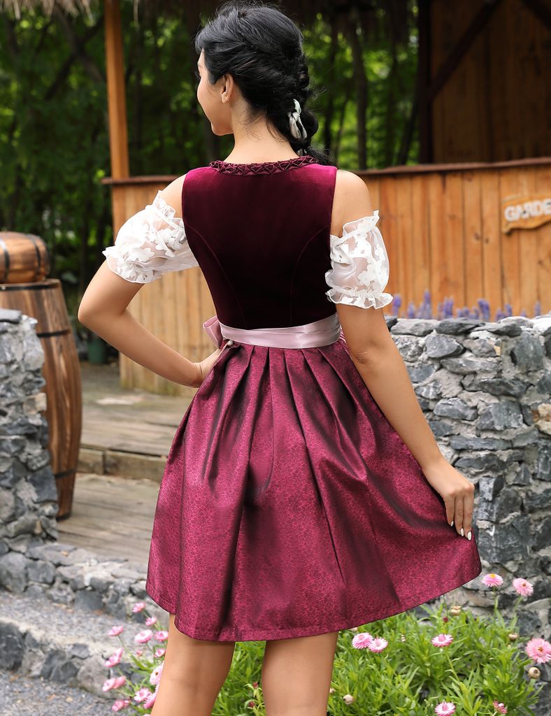 Acekool Damen Dirndl Trachtenkleid Kurz Set | Kaufland.de