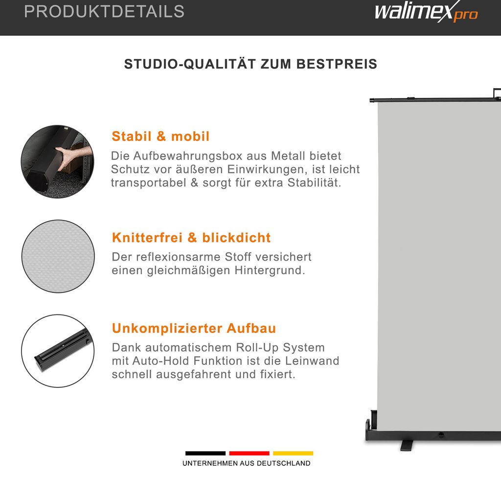 Walimex pro Roll-up Panel Background šedý | Kaufland.sk